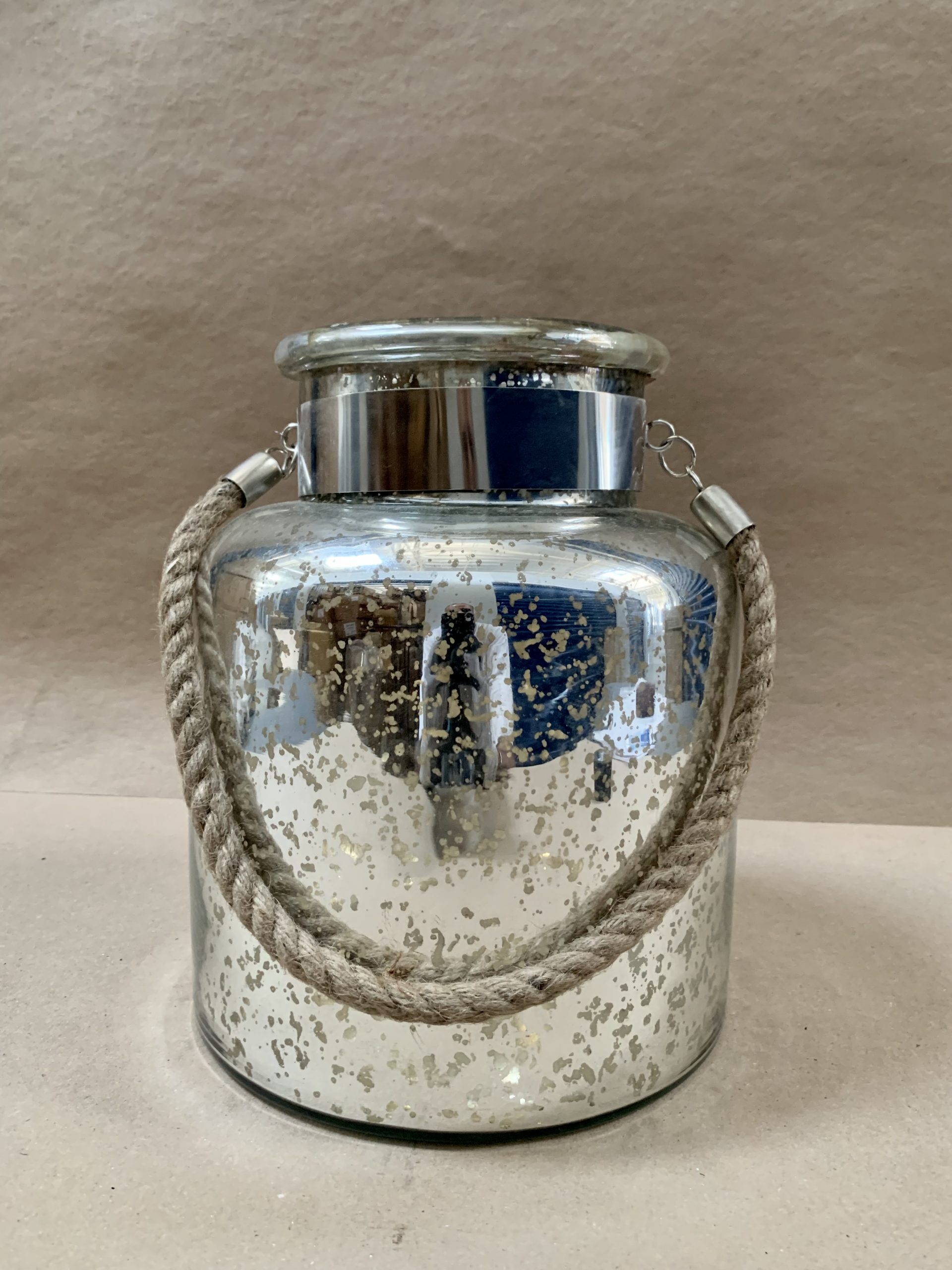 Mercury Glass Vase / Candle Holder Bucket with Rope Handle - Welcome to ...