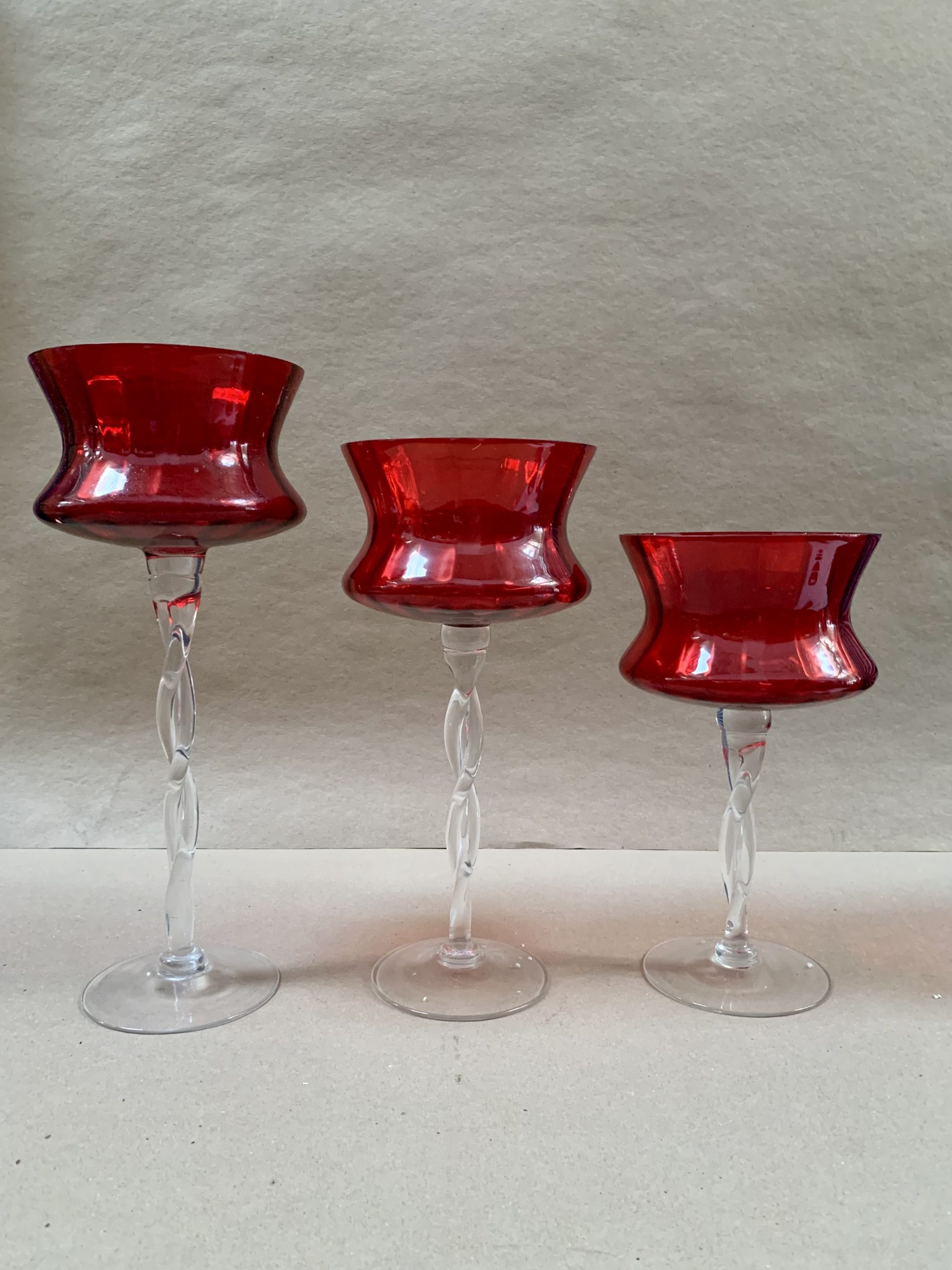 Decorative Glass Vase / Candle Holder Set of 3 Red - Welcome to ...