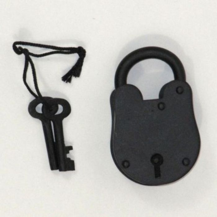 Antique Lock Black Padlock with Keys 2.75" - GlobeDecor